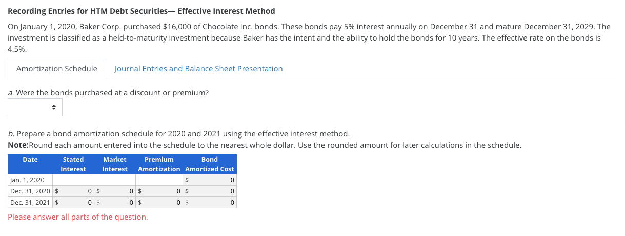 Solved Recording Entries for HTM Debt Securities- Effective | Chegg.com
