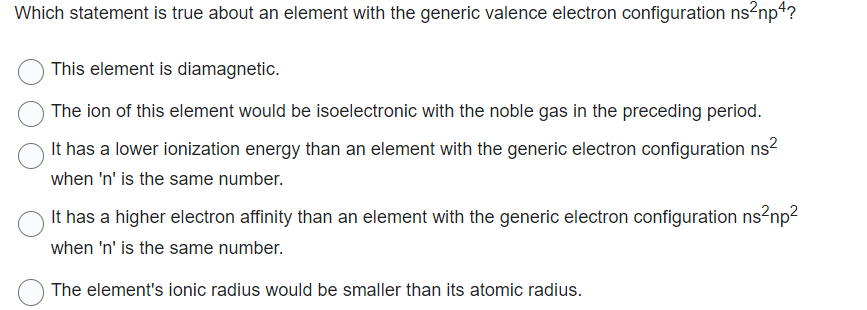 Which statement is true about an element with the | Chegg.com