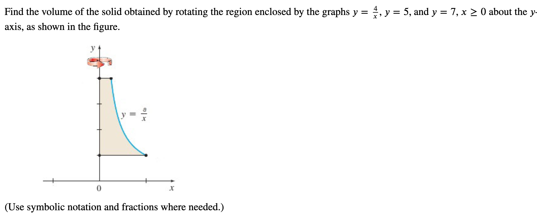 Solved Find the volume of the solid obtained by rotating the | Chegg.com