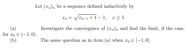 Solved Let (xn)n be a sequence defined inductively by | Chegg.com