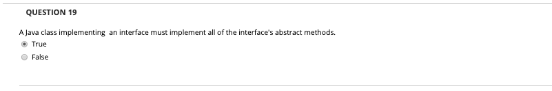 Solved Question 19 A Java Class Implementing An Interface