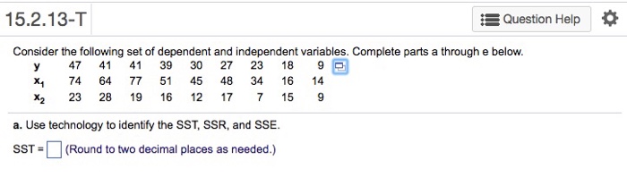 Solved Find SST, SSR and SSE. With explanation | Chegg.com