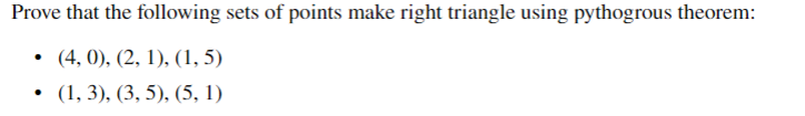 Solved Prove that the following sets of points make right | Chegg.com