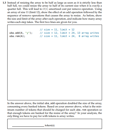 1. Remove Operation For Unbounded Arrays The uba add | Chegg.com