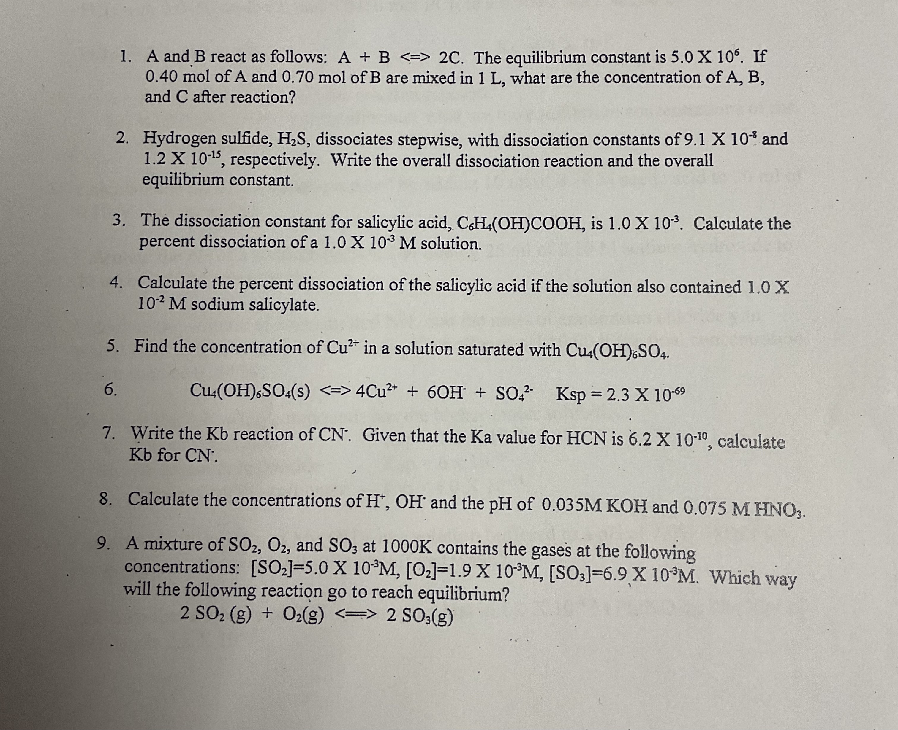 Solved A and B ﻿react as ﻿follows: A+B≤>2C. ﻿The equilibrium | Chegg.com