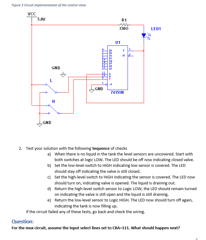 Solved Figure 5 Circuit implementation of the control valve | Chegg.com