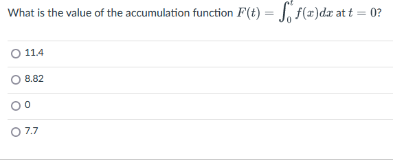 Solved What is the value of the accumulation function | Chegg.com