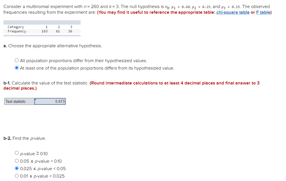 Solved Consider a multinomial experiment with n = 260 and | Chegg.com