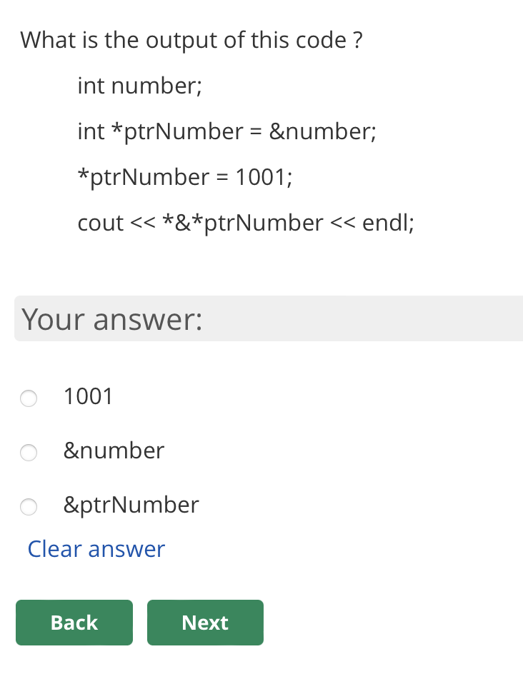Solved What is the output of this code ? int number; int | Chegg.com