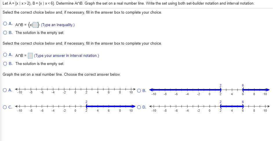Solved Let A={x | x>2), B = {x|x