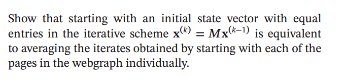 Show that starting with an initial state vector with | Chegg.com