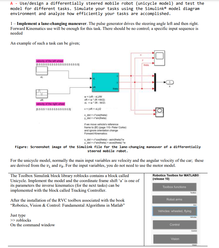 Solved A - Use/design a differentially steered mobile robot | Chegg.com