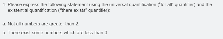 Solved 4. Please express the following statement using the | Chegg.com