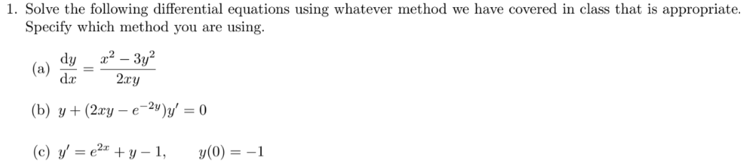 Solved Solve the following differential equations using | Chegg.com