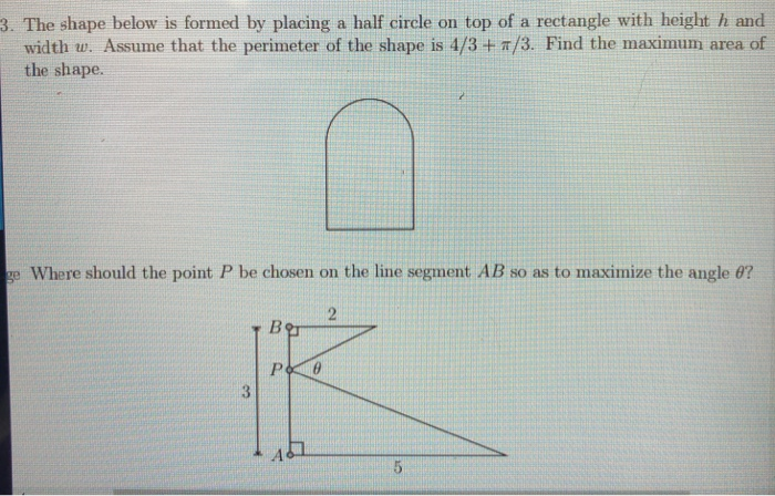 Solved 3. The shape below is formed by placing a half circle | Chegg.com