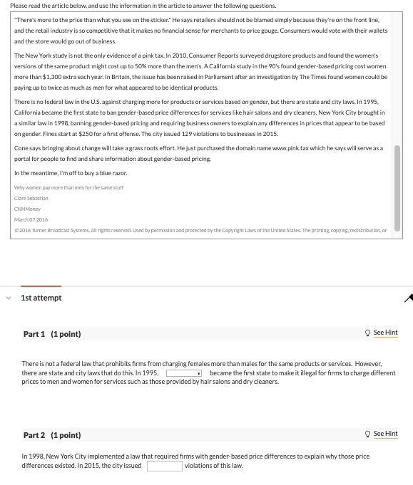 Solved Part 1 Options Are The United States New York New 