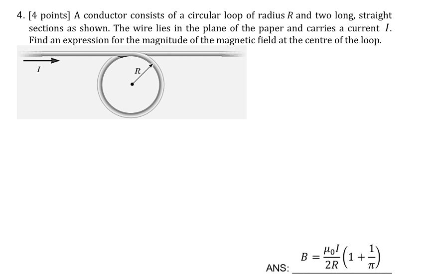 Solved [4 points] A conductor consists of a circular loop of | Chegg.com