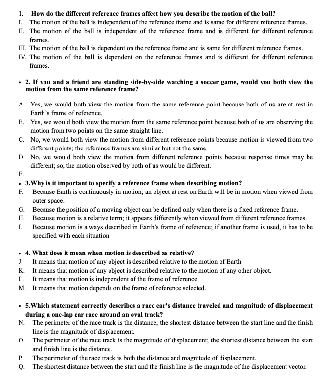 Solved 1. How do the different reference frames affect how | Chegg.com