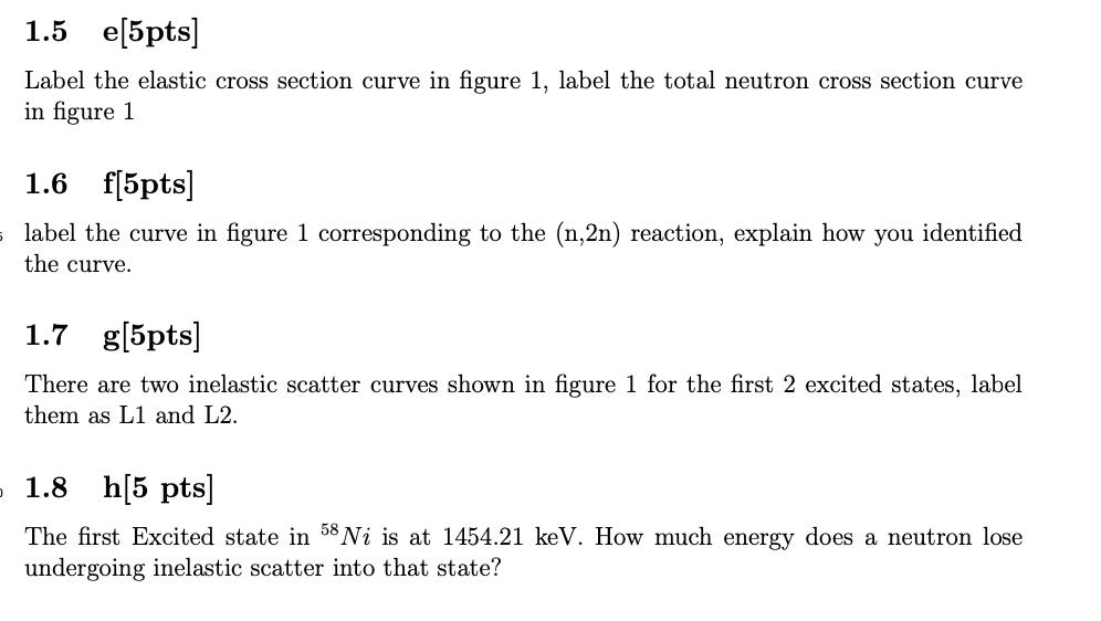 Solved Below is figure showing 5 cross sections for neutron | Chegg.com