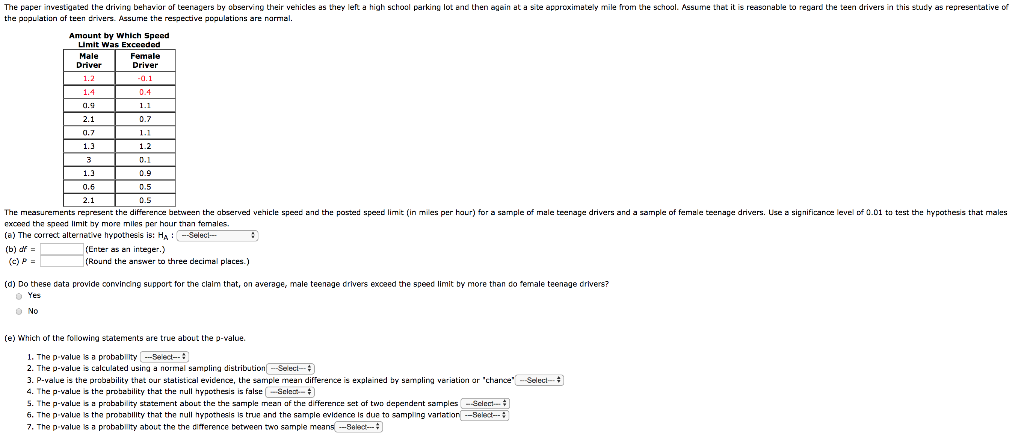 Solved The paper investigeted the driving behav or of | Chegg.com