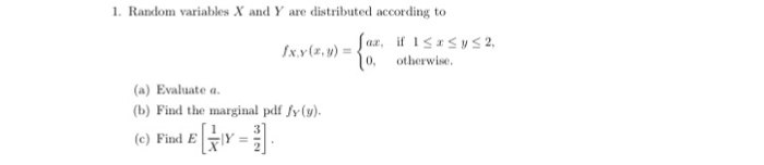 Solved Random variables X and Y are distributed according to | Chegg.com