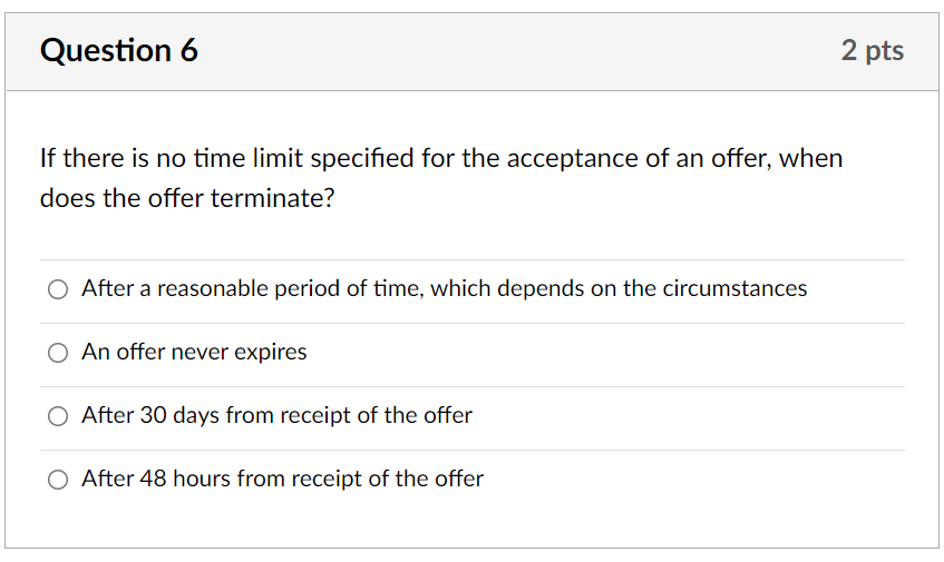 Solved Question 6 2 pts If there is no time limit specified | Chegg.com