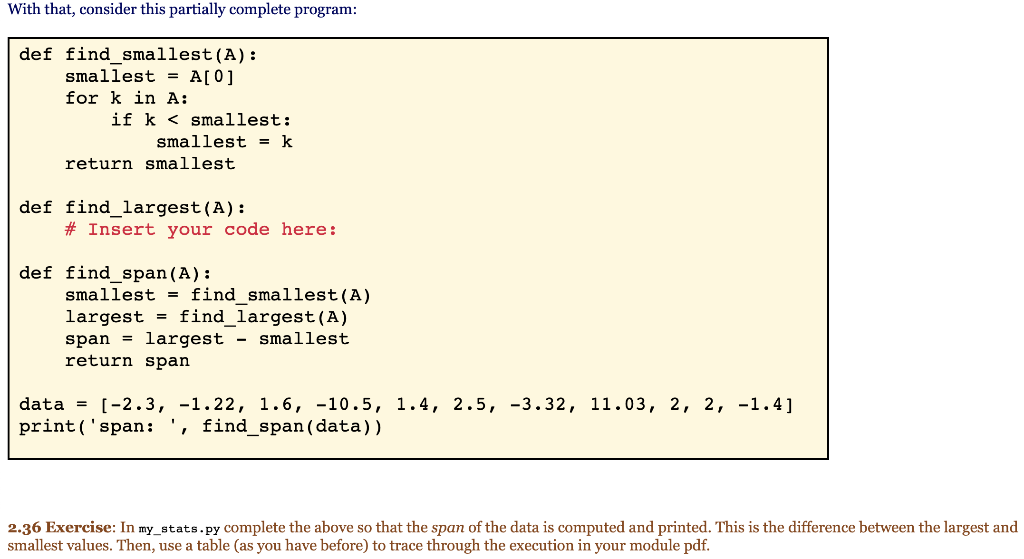 Solved Will rate the answer!!!!!!! Trace through the 2.36 | Chegg.com