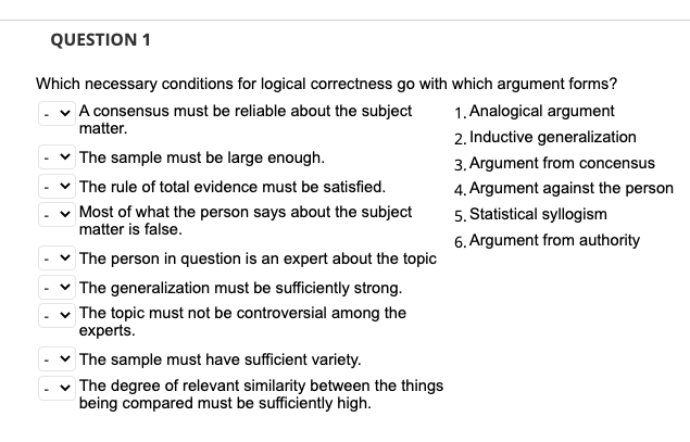 Solved QUESTION 1 Which necessary conditions for logical | Chegg.com