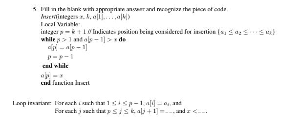 Solved 5. Fill in the blank with appropriate answer and | Chegg.com