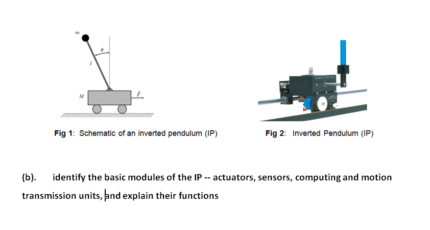 Solved Fig 1: Schematic of an inverted pendulum (IP) Fig 2: | Chegg.com