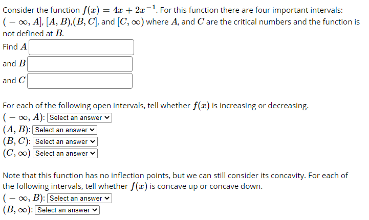 Solved Consider the function f(x) = 4x + 2x -1. For this | Chegg.com