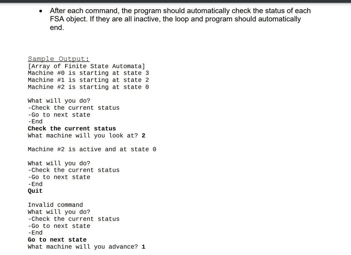 Solved Assignment 7B: Multiple Finite State Automata. Custom | Chegg.com