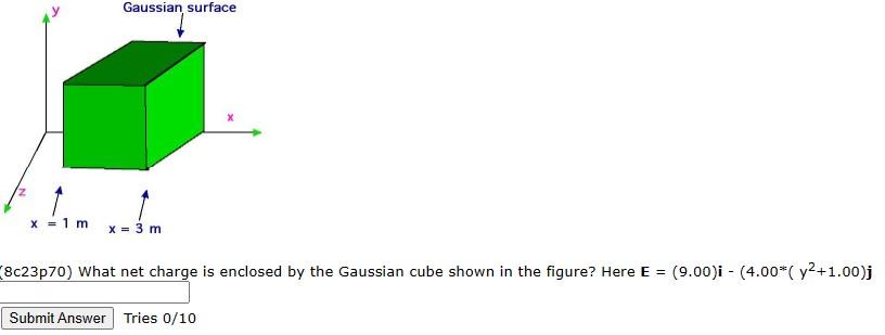 Solved 8c23p70) What net charge is enclosed by the Gaussian | Chegg.com