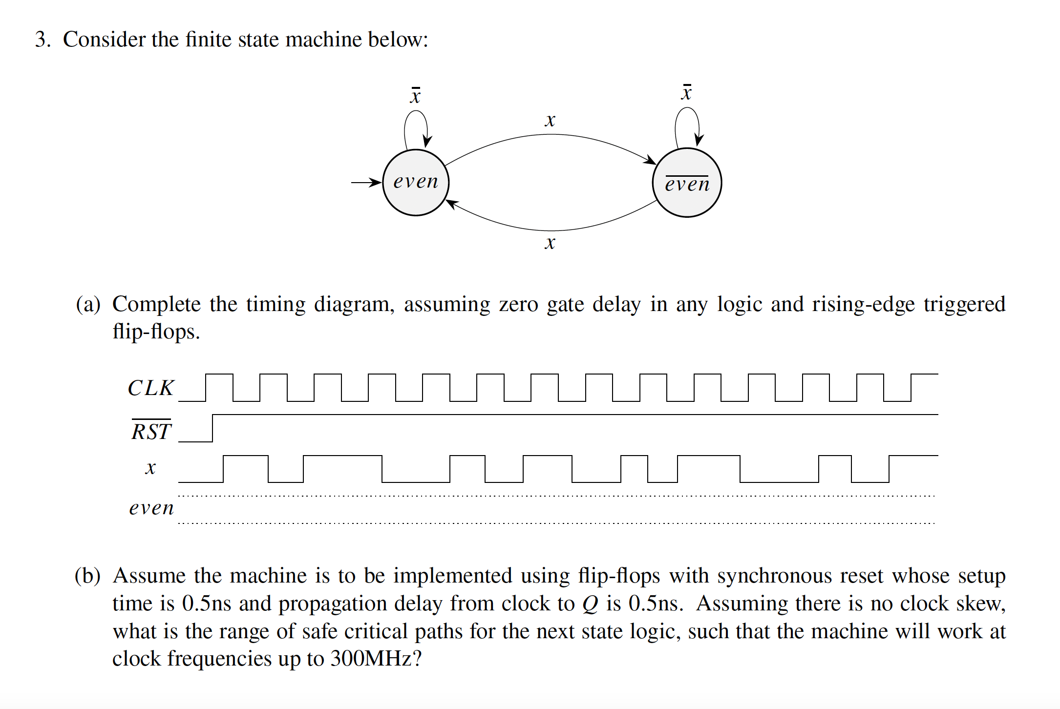 Solved 3. Consider the finite state machine below: (a) | Chegg.com