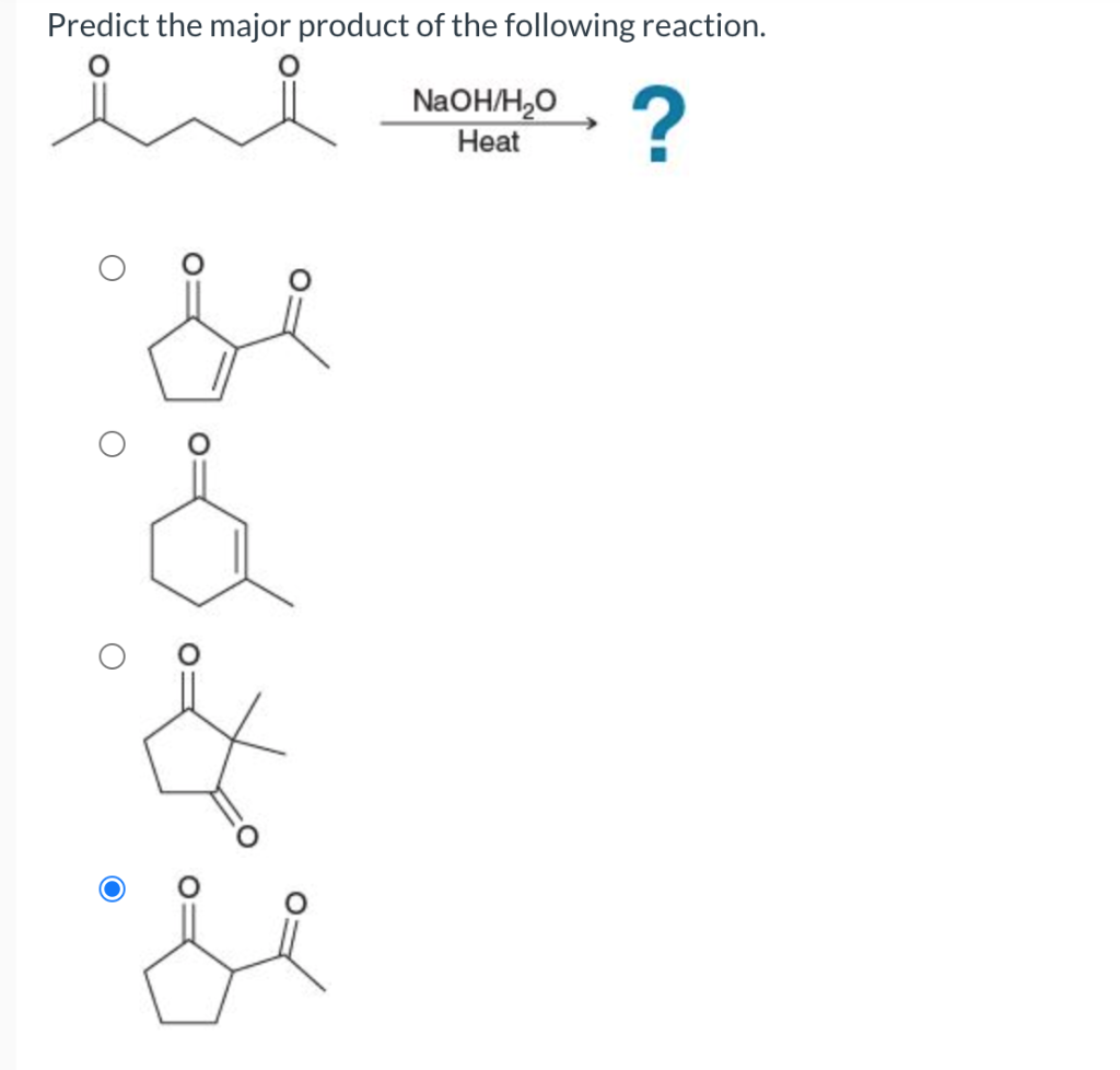 Solved Predict the major product of the following reaction. | Chegg.com