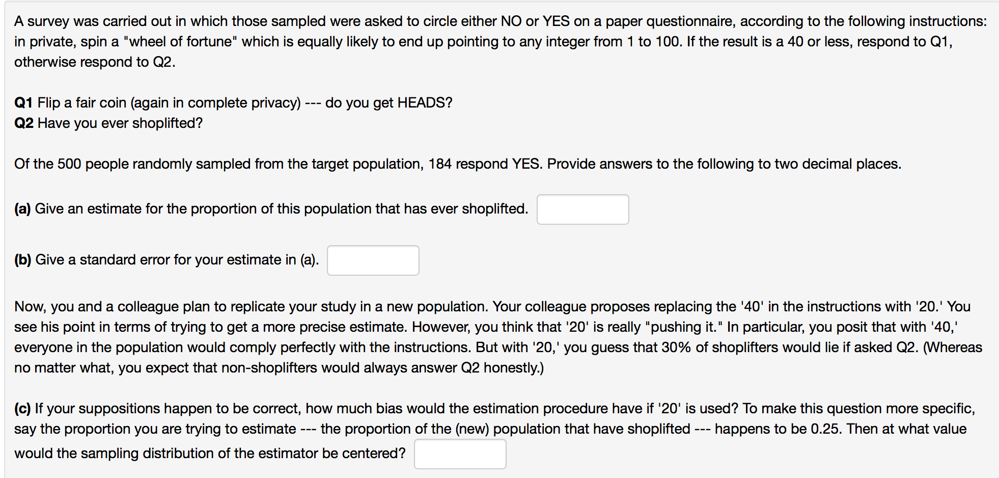 Solved A survey was carried out in which those sampled were | Chegg.com