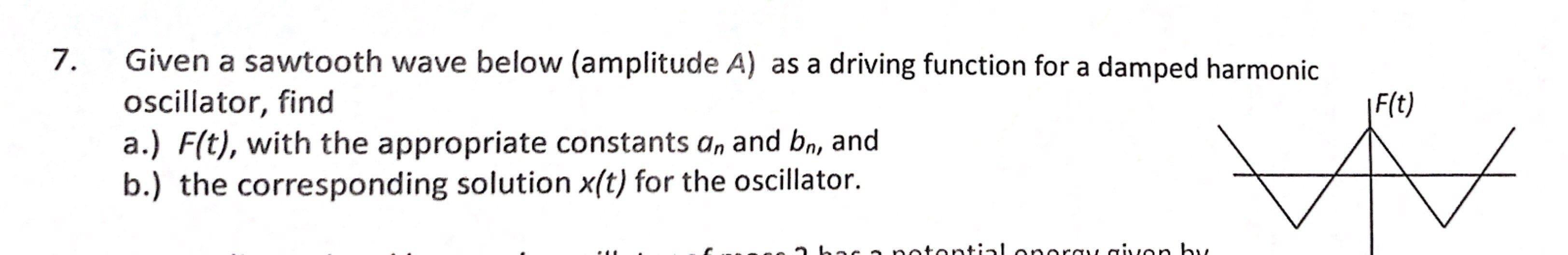 Solved 7. Given a sawtooth wave below (amplitude A) as a | Chegg.com