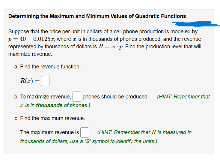 Solved Suppose that the price per unit in dollars of a cell | Chegg.com