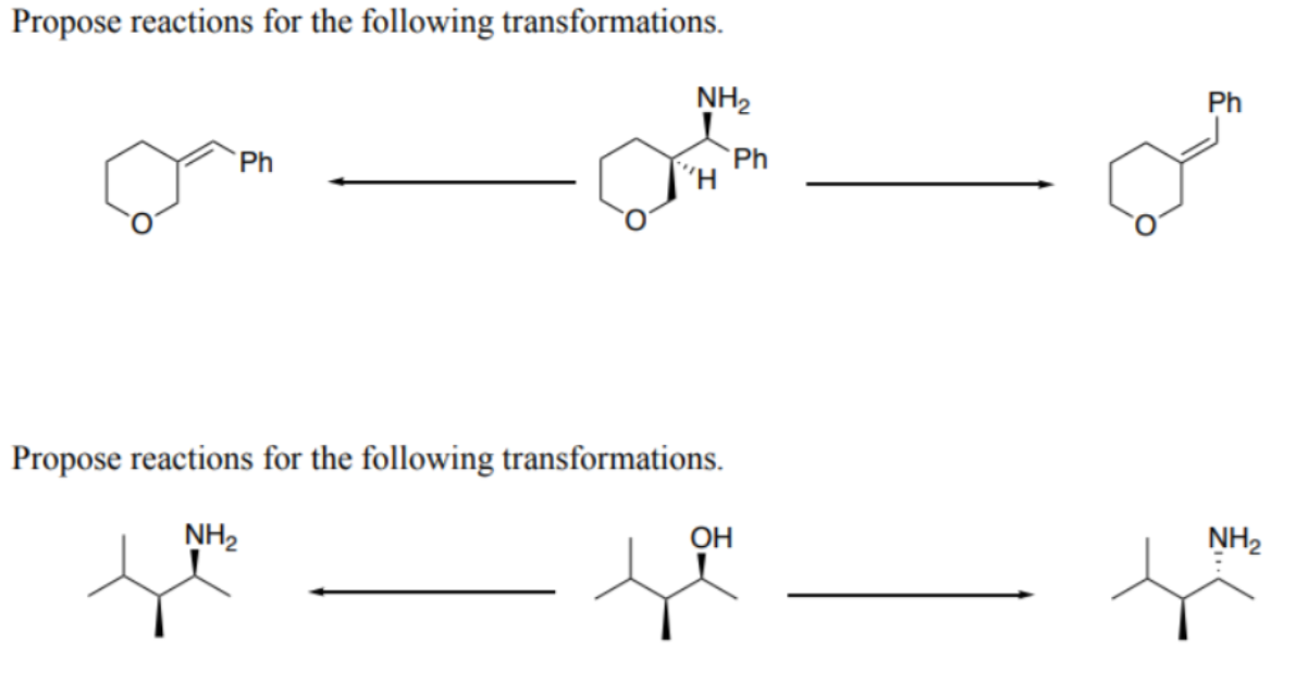 Solved Propose reactions for the following transformations. | Chegg.com