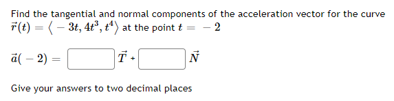 Solved Find the tangential and normal components of the | Chegg.com