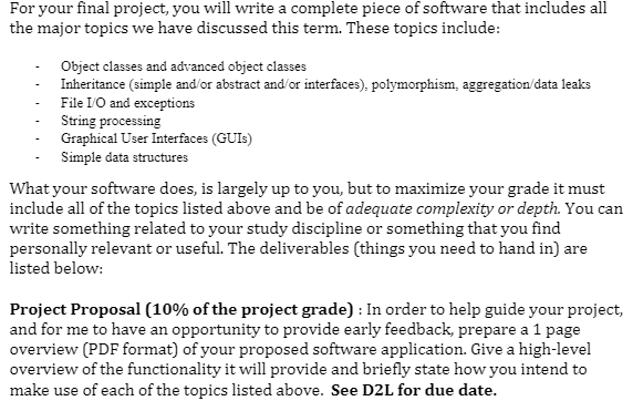 Solved I have an idea of what to do for this project i just | Chegg.com