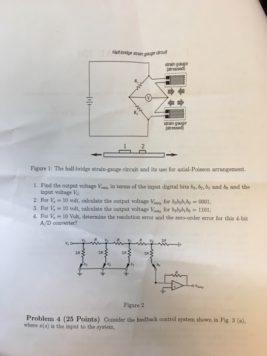 Solved The half-bridge strain - gauge circuit and its else | Chegg.com