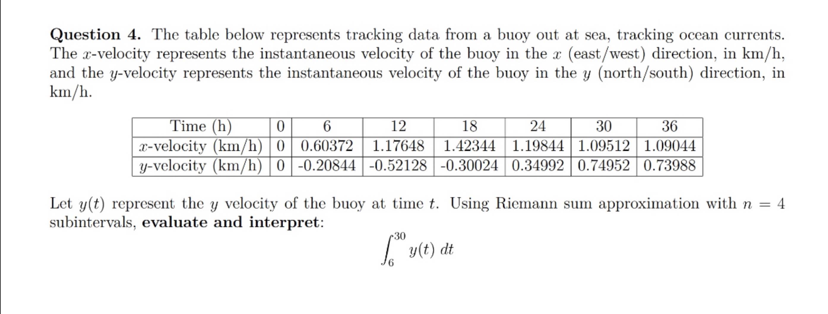 Solved Question 4. ﻿The table below represents tracking data | Chegg.com