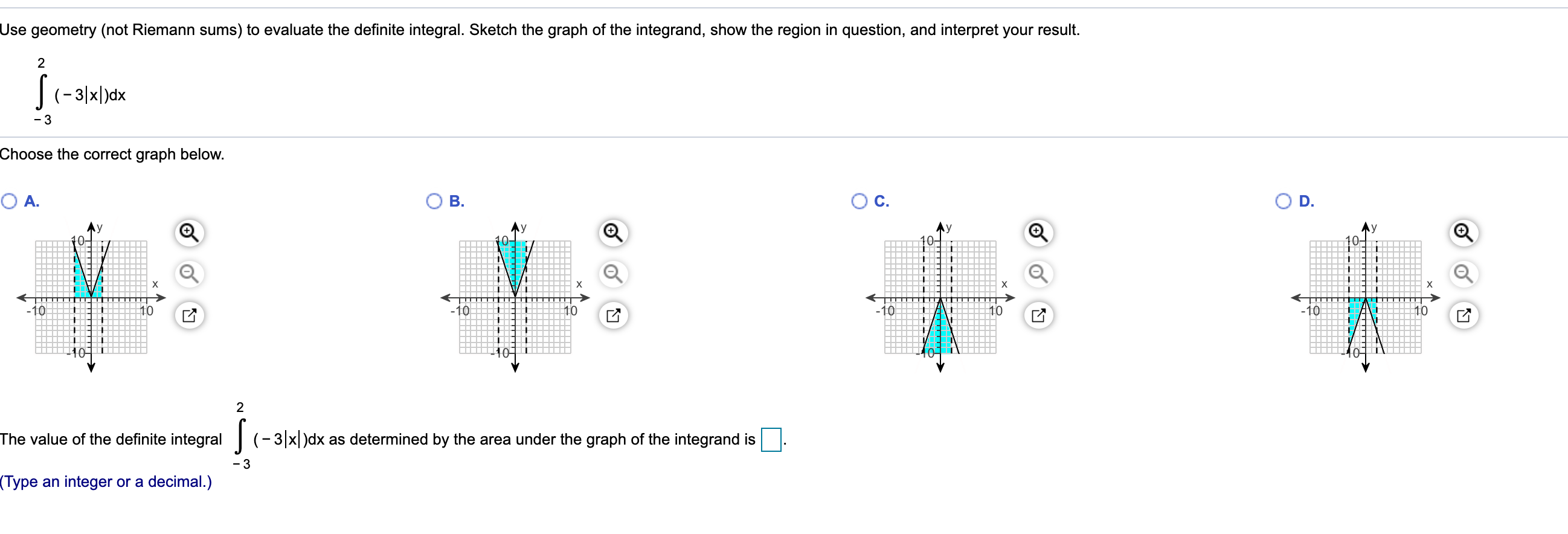 Solved Use geometry (not Riemann sums) to evaluate | Chegg.com