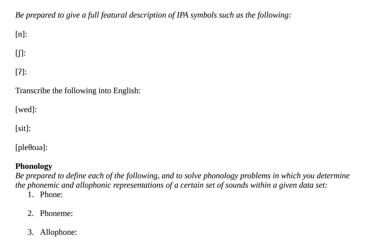 Be prepared to give a full featural description of | Chegg.com
