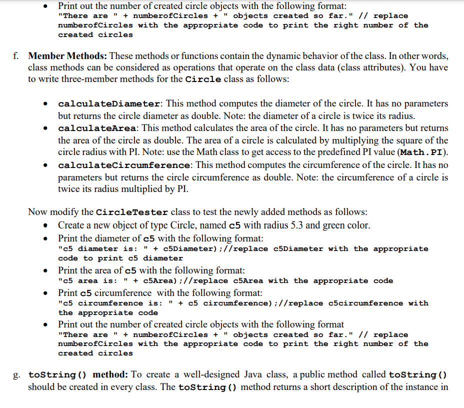 Solved Circle class has two private variables radius and | Chegg.com