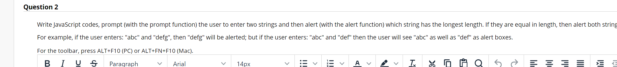 Solved Question 2 Write JavaScript codes, prompt (with the | Chegg.com