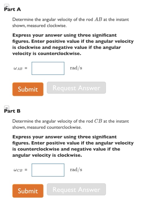 Solved Rod CD is rotating with an angular velocity wcD 5 | Chegg.com