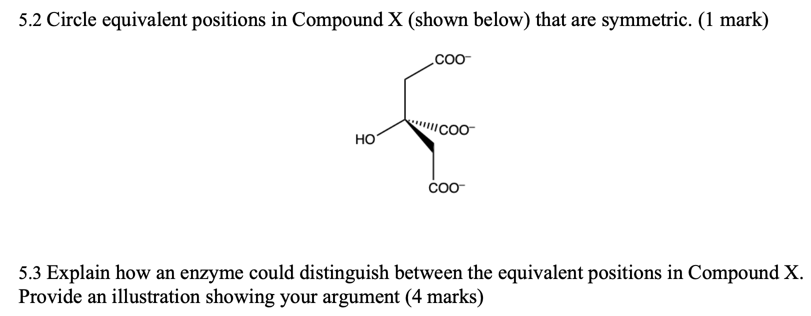 5.2 Circle equivalent positions in Compound X (shown | Chegg.com