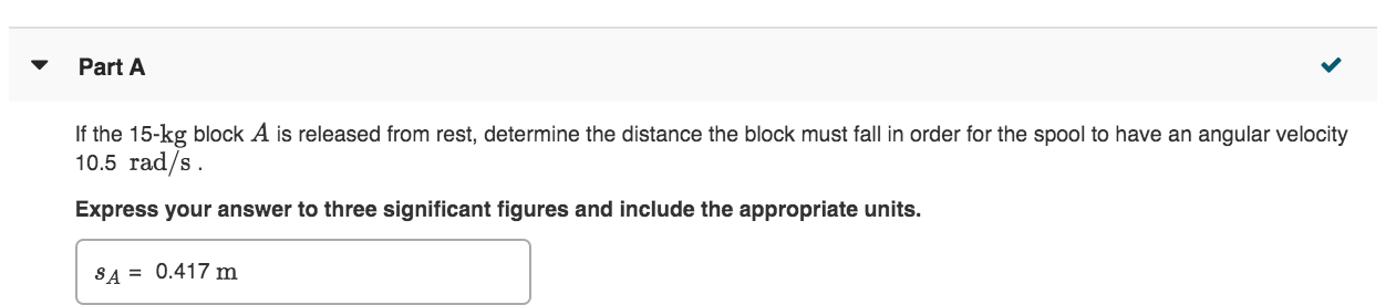 Solved Part A If the 15-kg block A is released from rest, | Chegg.com